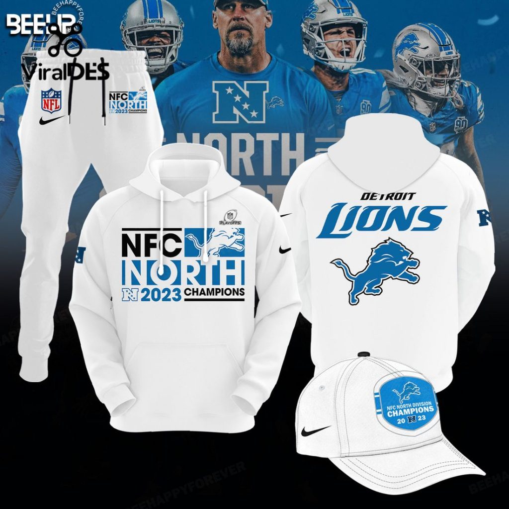 2023 Detroit Lions NFC North Division Champions Combo White Hoodie ...