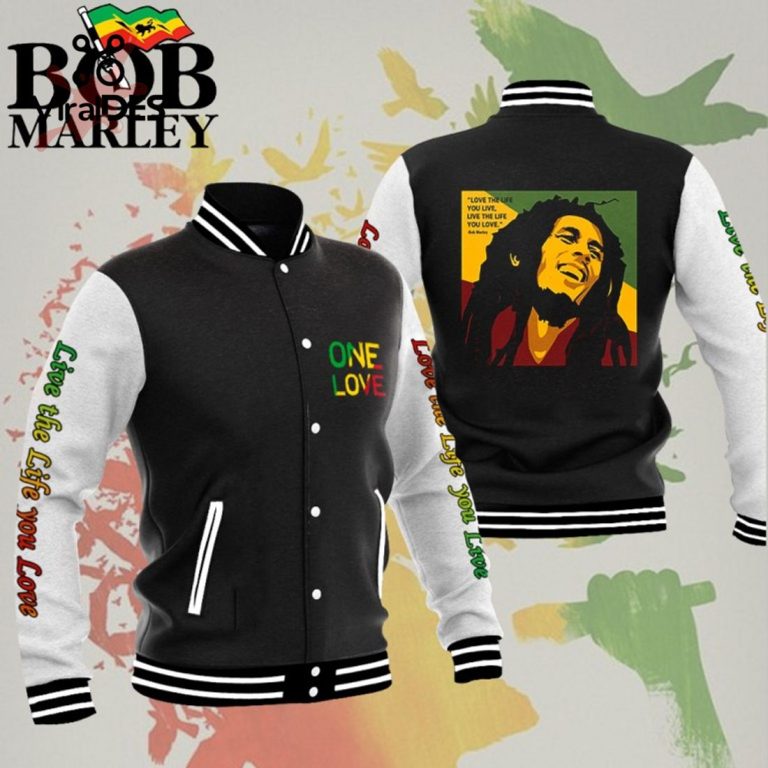 Bob Marley One Love Black Baseball Jacket, Sport Jacket - Viraldes Store