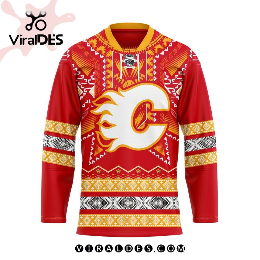 NHL Calgary Flames Personalized Native Design Hockey Jersey - Viraldes ...