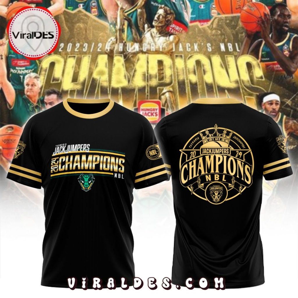 Limited Tasmania JackJumpers 2024 NBL Champions Black Hoodie - Viraldes Store