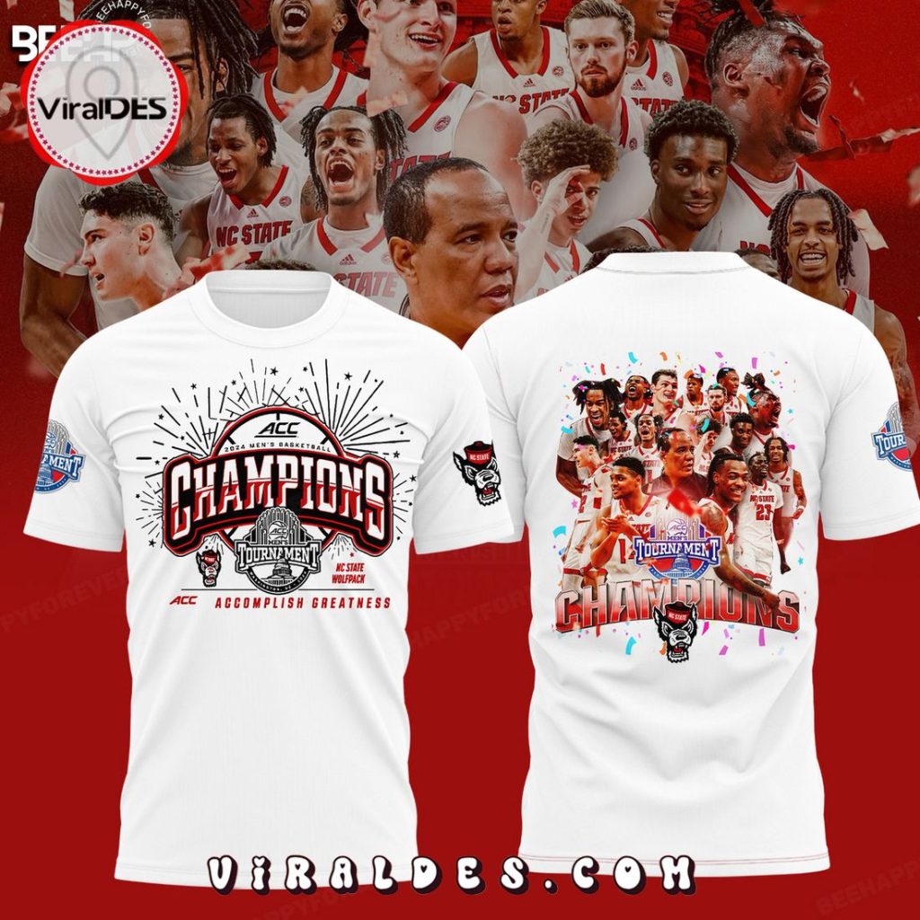 NC State Wolfpack 2024 ACC Men’s Tournament Champions White Hoodie ...