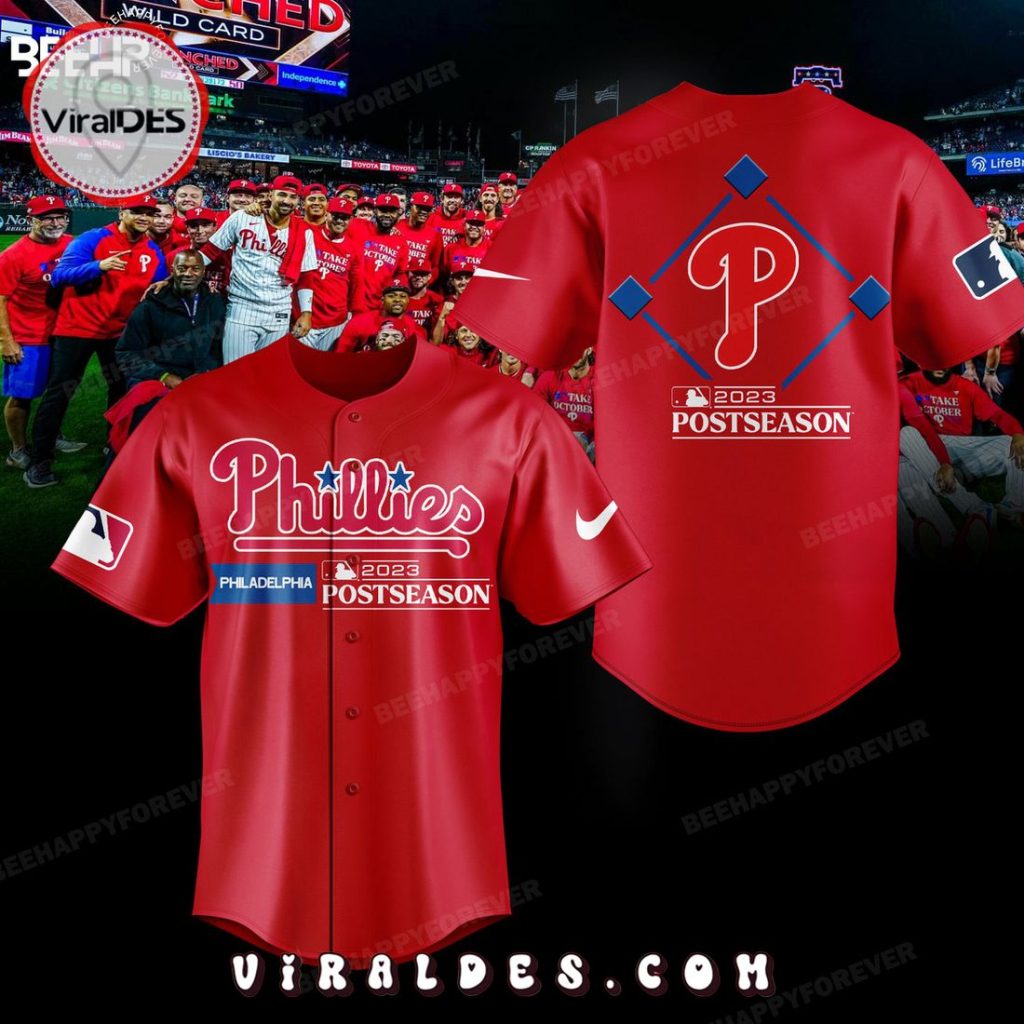 Philadelphia Phillies 2023 Take October Red Baseball Jersey - Viraldes ...