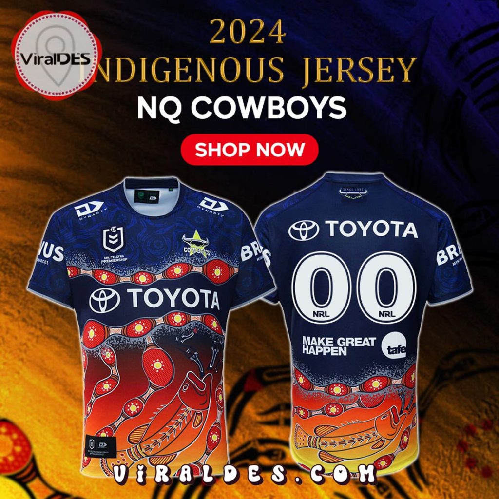 Custom NQ Cowboys NRL 2024 MENS NRL INDIGENOUS JERSEY Shirt - Viraldes ...