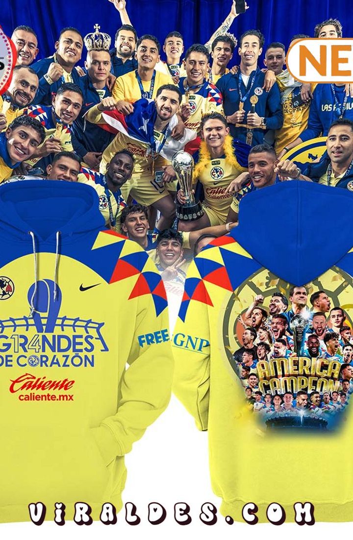 HOT Club América Campeon Hoodie – Yellow: Celebrate Your Team in Style