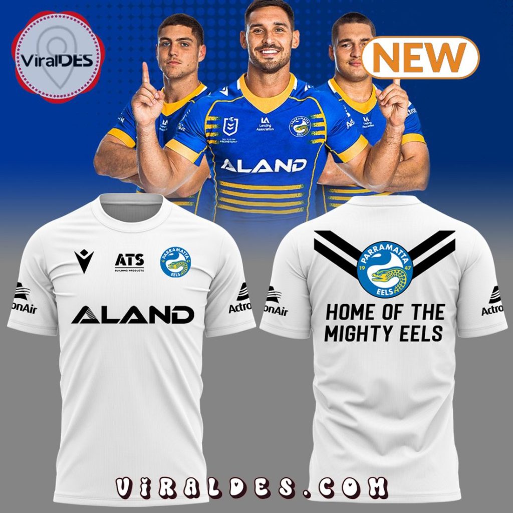 Men's Parramatta Eels Home Of The Mighty White Shirt - Viraldes Store