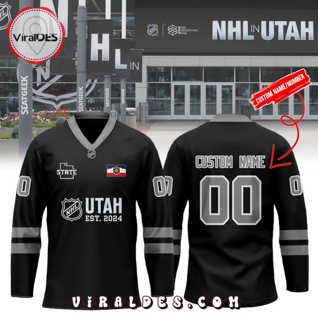 Custom Utah NHL Team Pro Hockey Black Hockey Jersey - Viraldes Store