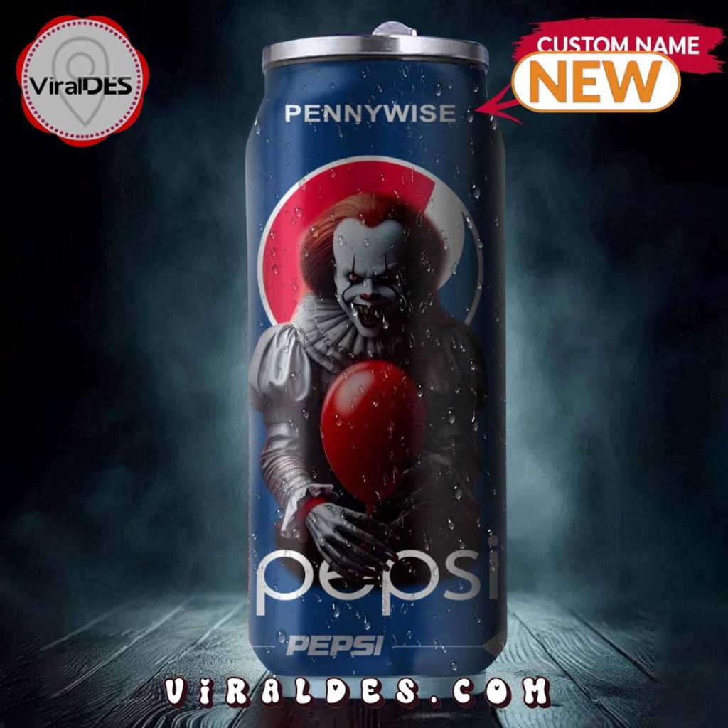 Pepsi Drink Pennywise Halloween Tumbler Can - Viraldes Store