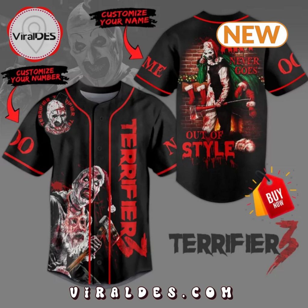 Terrifier 3 Horror Movie Custom Baseball Jersey - Viraldes Store
