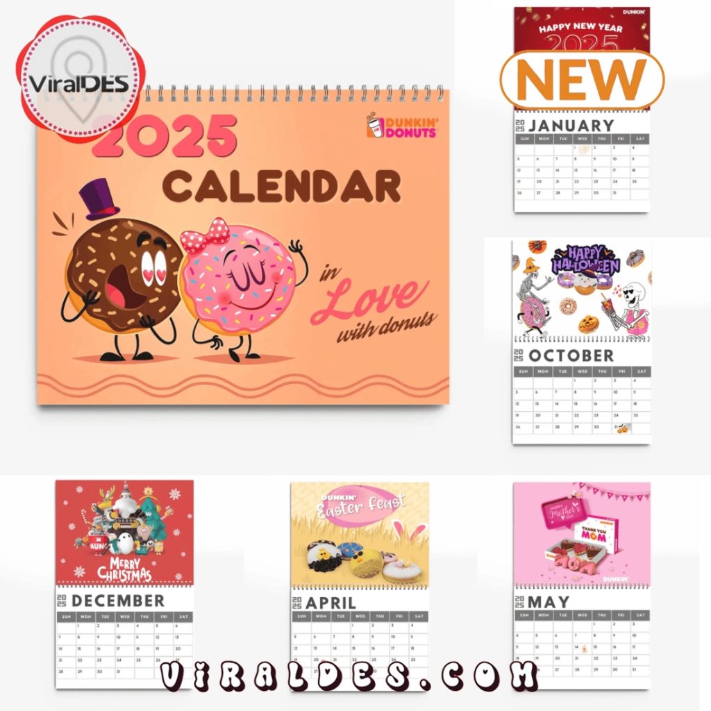 Dunkin' Donuts In Love With Donuts 2025 New Year Calendar - Viraldes Store