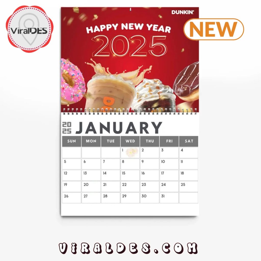Dunkin' Donuts In Love With Donuts 2025 New Year Calendar - Viraldes Store