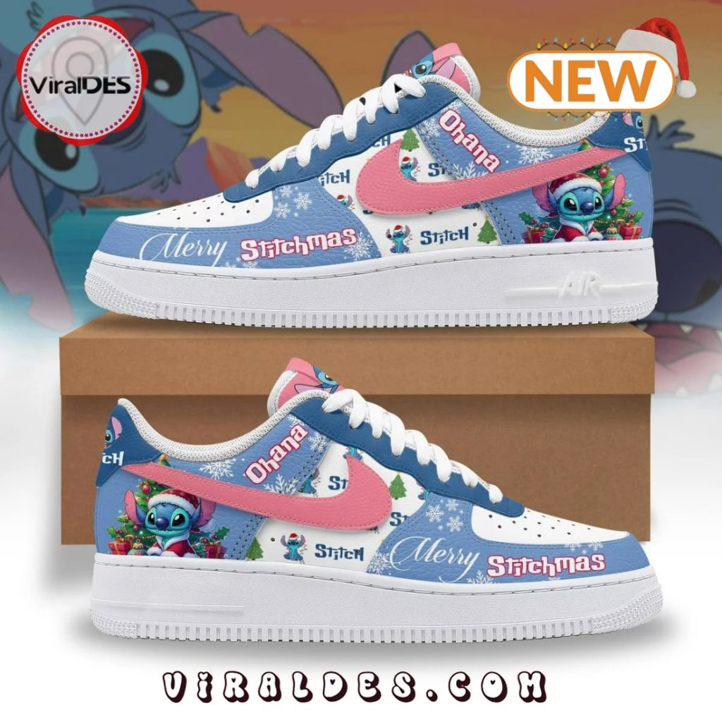 Ohana Stitch Merry Stitchmas 2024 Christmas Air Force 1 - Viraldes Store