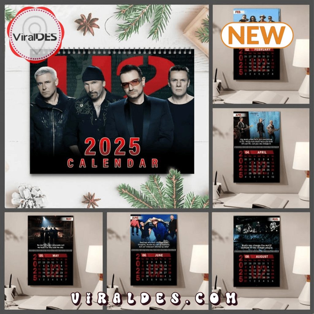 U2 Rock Band 2025 New Year Calendar - Viraldes Store