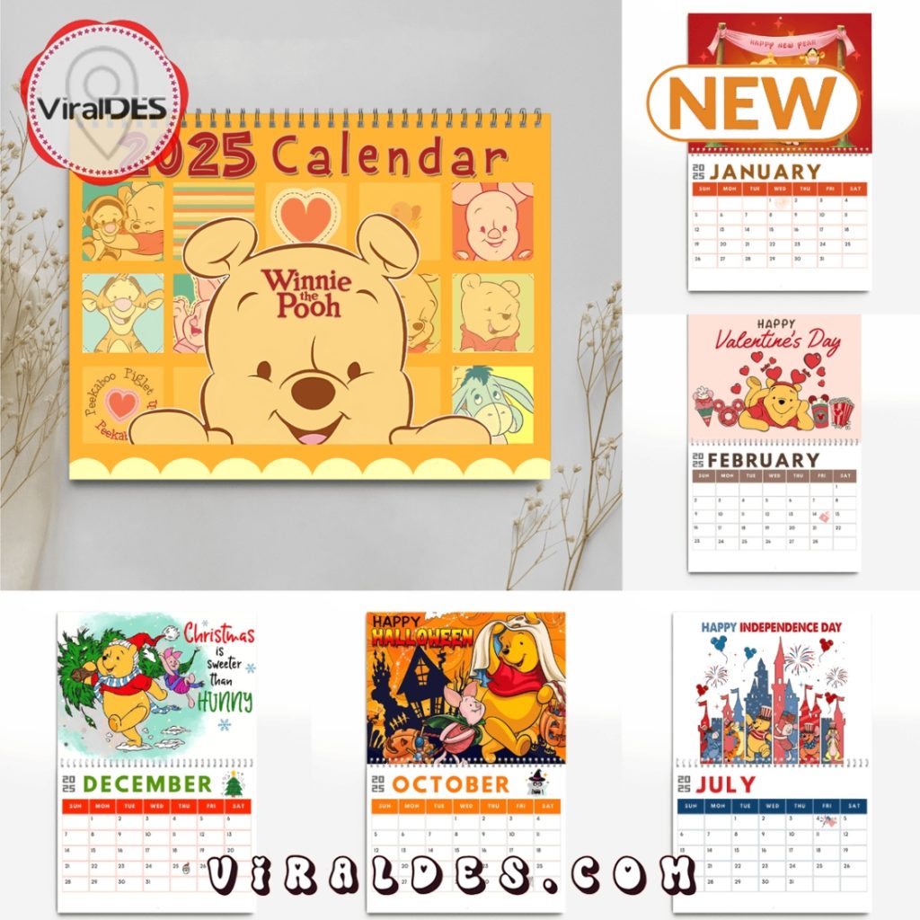 Winnie The Pooh 2025 New Year Calendar - Viraldes Store