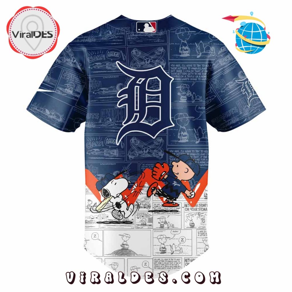 Detroit Tigers 75th Anniversary of Peanuts Baseball Jersey - Viraldes Store