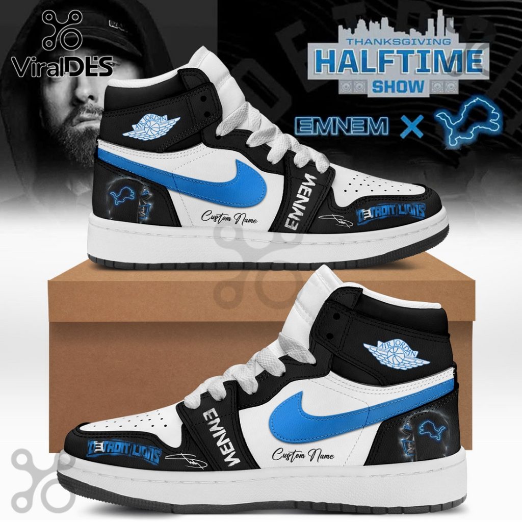 Eminem x Detroit Lions Limited Edition Air Jordan 1 Shoes - Viraldes Store