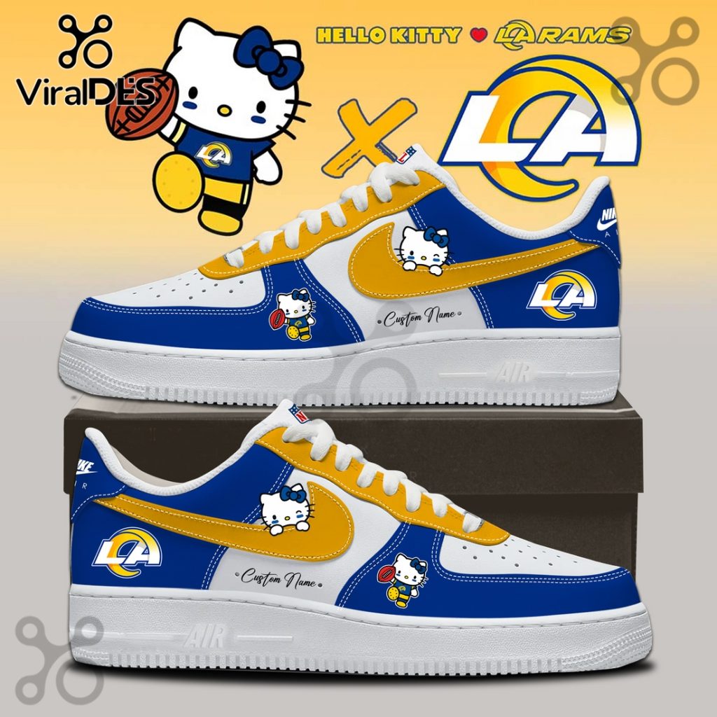 Los Angeles Rams x Hello Kitty Blue Air Force 1 Shoes - Viraldes Store