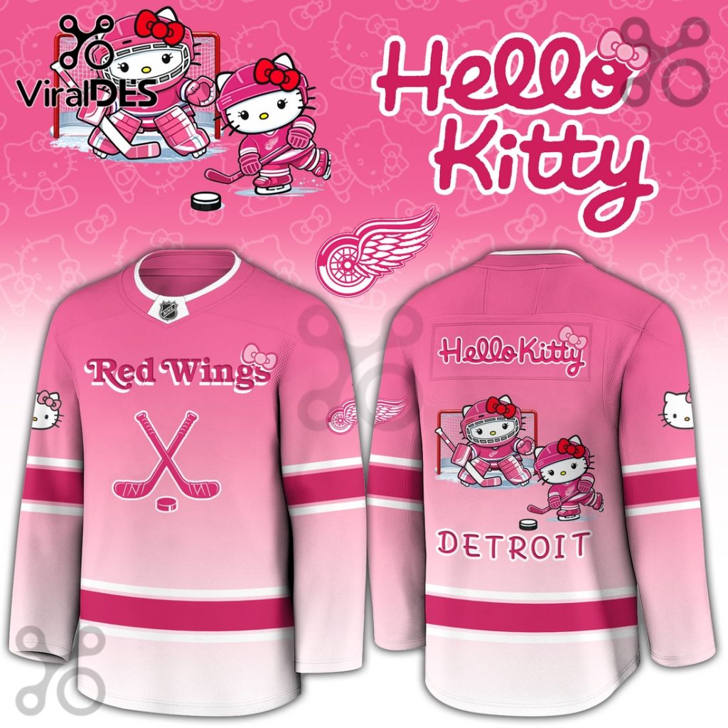 Detroit Red Wings NHL x Hello Kitty Hockey Jersey - Viraldes Store
