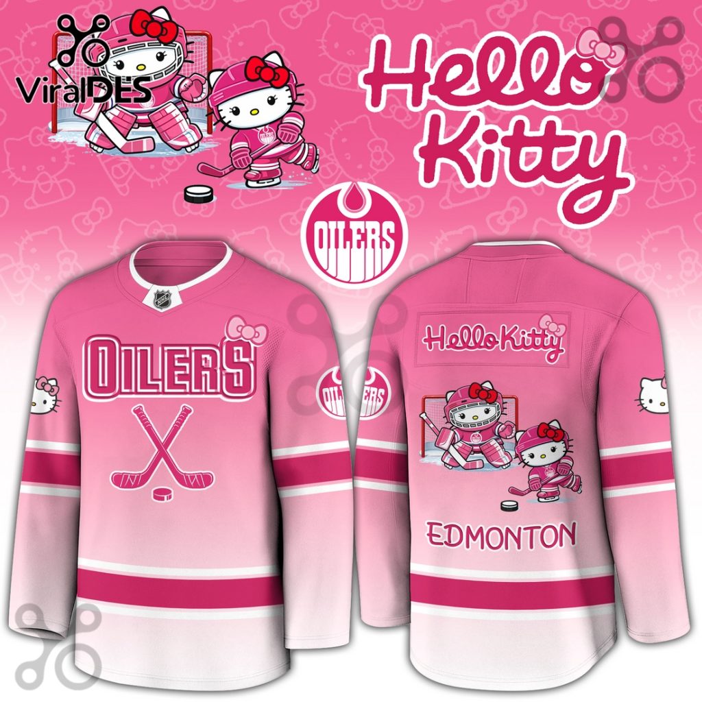 Edmonton Oilers NHL x Hello Kitty Hockey Jersey - Viraldes Store